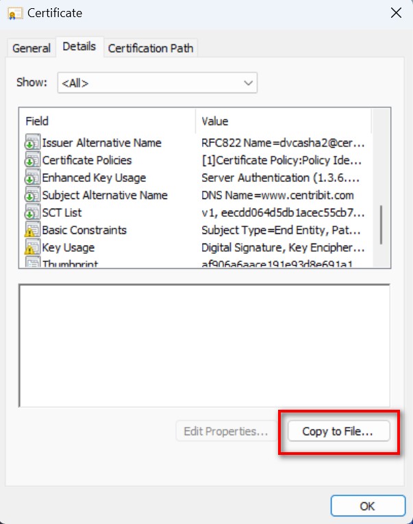 Convert a Certificate File from .crt to .cer - sslTrus